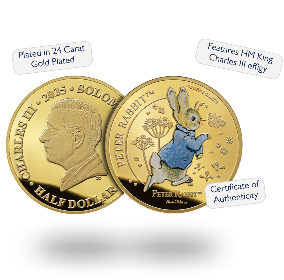 AUS | Whiskers and Tales Peter Rabbit 2025 24-Carat Gold Plated Coin