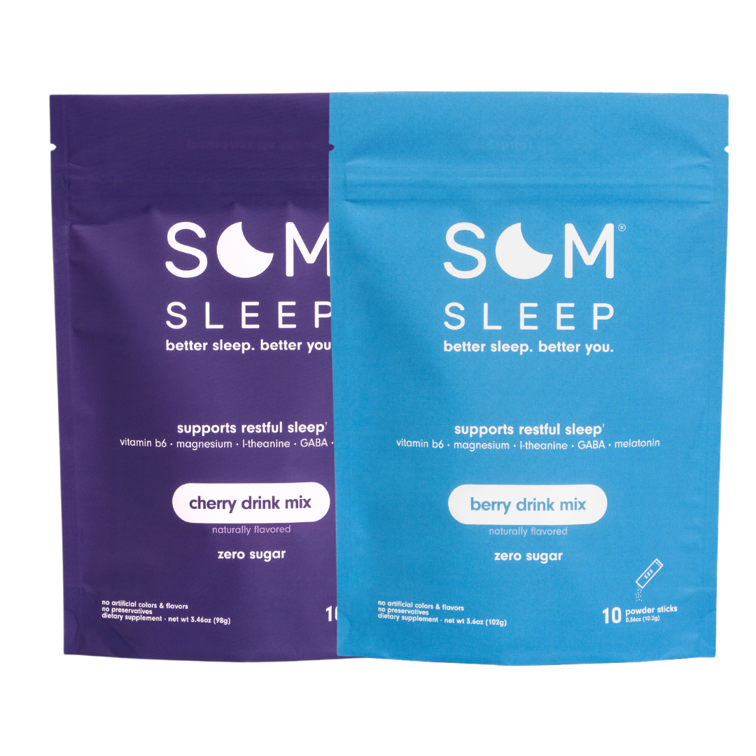 Som Sleep Powder Drink Mix Bundle, Berry + Cherry, 20-Pack