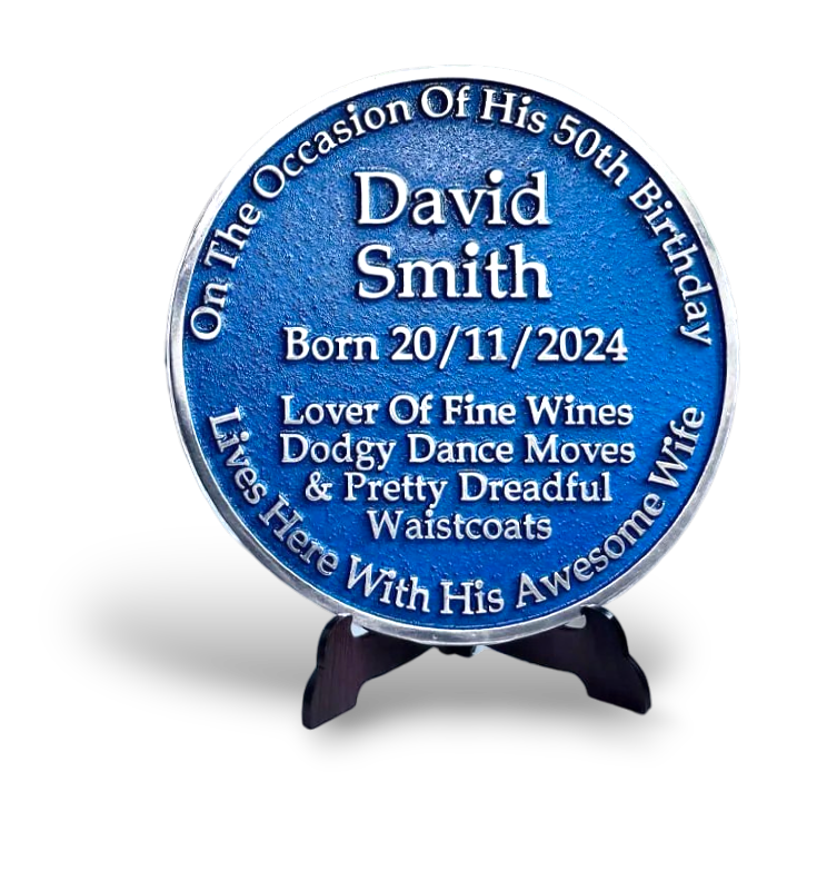 Personalised Blue Heritage Plaque Gifts – The Metal Foundry